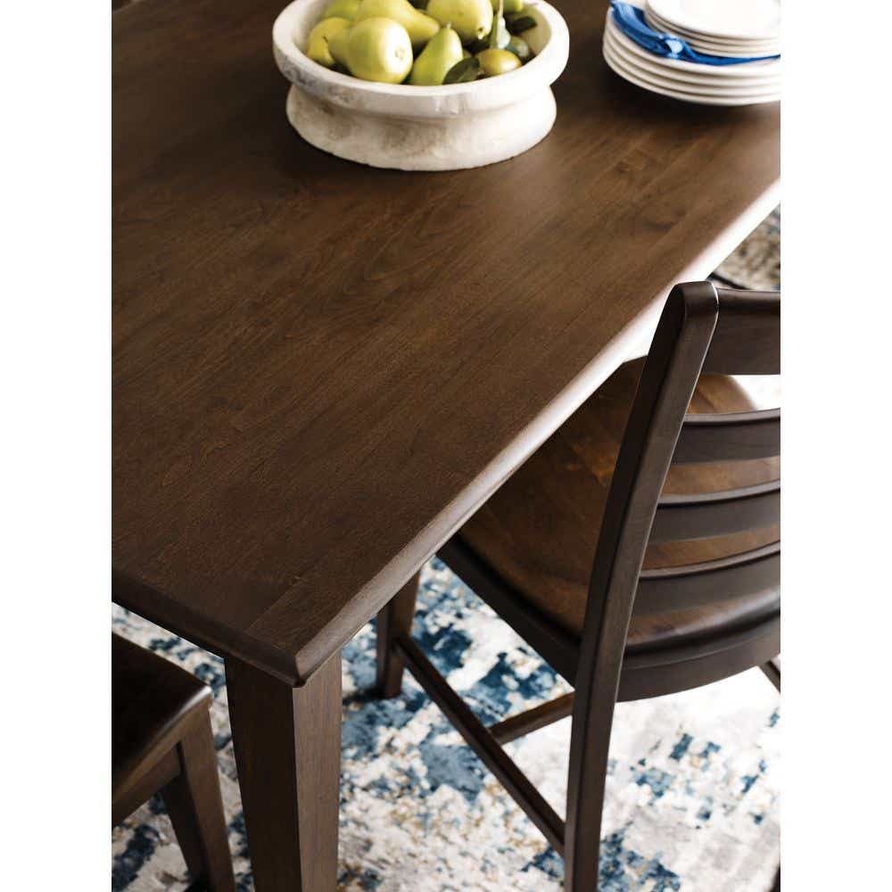 Kafe 60" Rectangular Leg Table, Mocha | La-Z-Boy