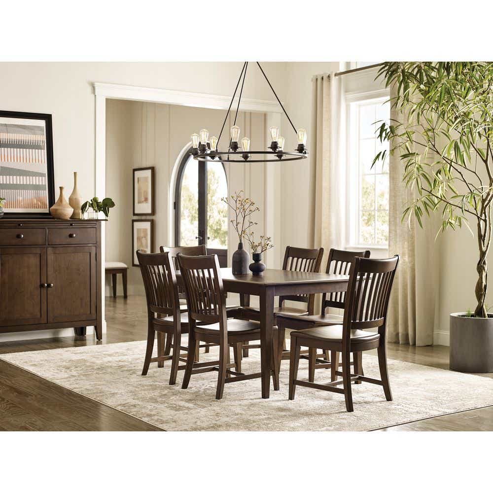 Kafe 60" Rectangular Leg Table, Mocha | La-Z-Boy