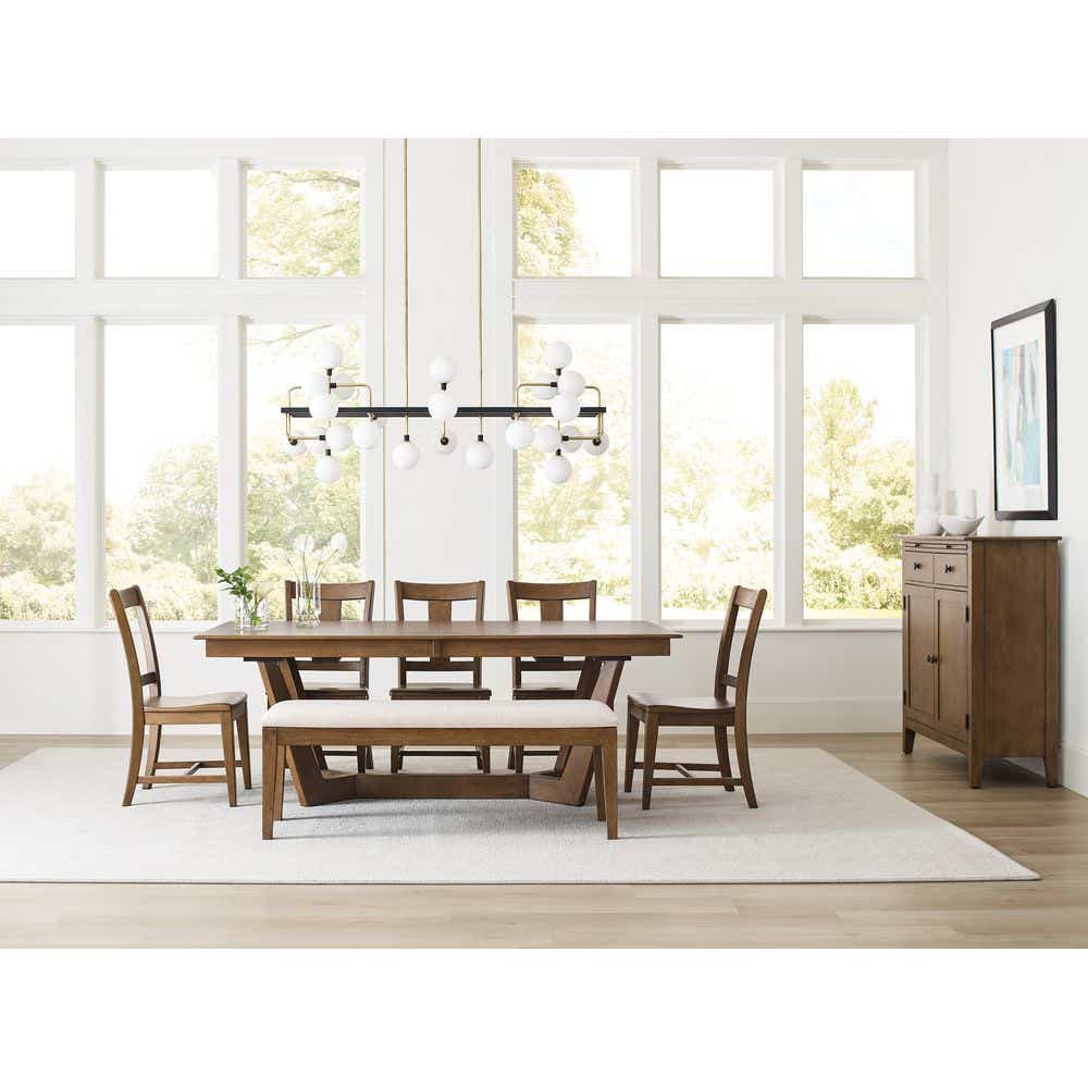 Kafe 80" Rectangular Trestle Table Pkg, Latte | La-Z-Boy