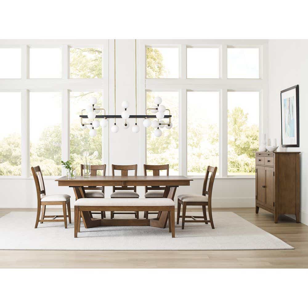 Kafe 80" Rectangular Trestle Table Pkg, Latte | La-Z-Boy