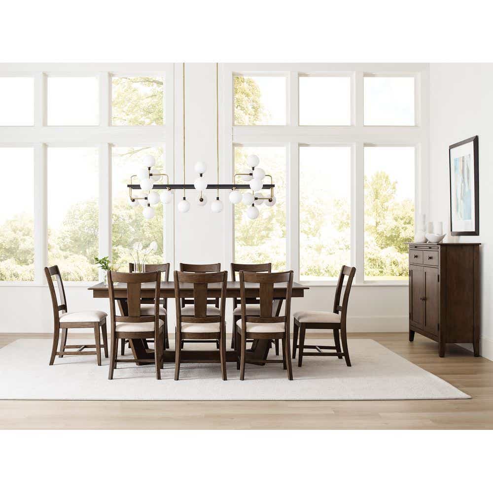 Kafe 80" Rectangular Trestle Table Pkg, Mocha | La-Z-Boy